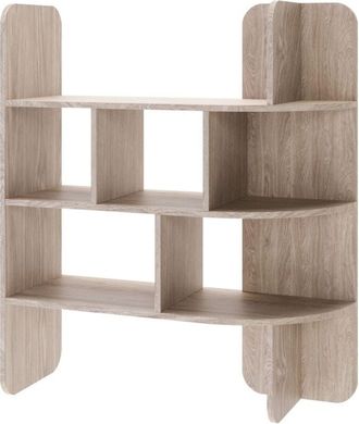 Selsey Selsey - contle - Bibliothèque basse avec niches ouvertes - 120 cm - décor chêne