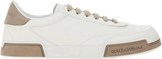 Dolce & Gabbana Homme, Chaussures, Blanc, Taille: 45 EU Low-Top Leather Baskets