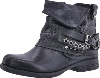 Elara Damen Biker Boots Nieten Stiefeletten Chunkyrayan 344 Black-38
