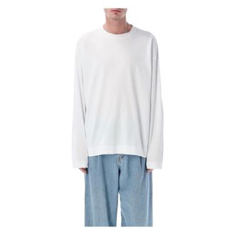 Dries Van Noten Homme, Tops, Blanc, Taille: M Long Sleeve Hauts