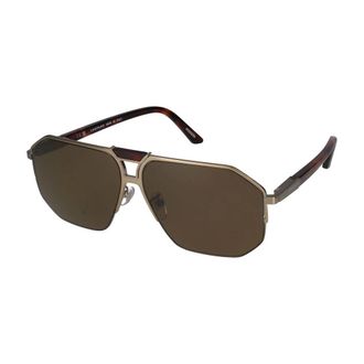 Chopard Homme, Accessoires, Jaune, Taille: 62 MM Lunettes de Soleil Or Gris Satiné