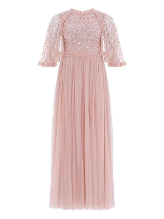 Needle & Thread robe courte à sequins brodés - Rose