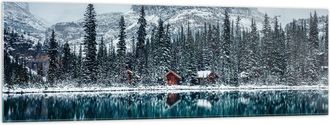 Arttor Panorama Bilder auf Glas 160x50cm Glasbild Landschaft Kanada Winter Gro&szlig; XXL Wanddeko Bild im Glas Schlafzimmer K&uuml;che Wandbilder Dekoration Wohnzimmer