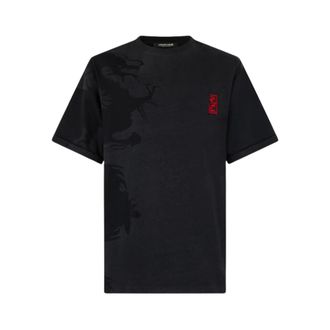 Roberto Cavalli Drachen Monogramm Baumwoll T-Shirt - - Tops - Herren - Schwarzk - M