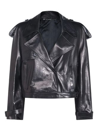 Salvatore Santoro veste de moto en cuir - Noir