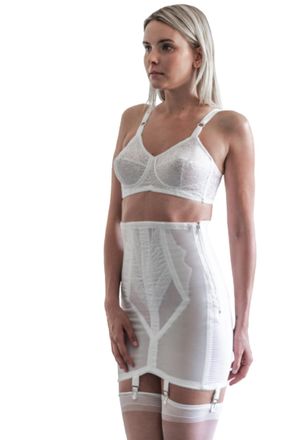 Rago Damen H&uuml;ftg&uuml;rtel mit Rei&szlig;verschluss - Wei&szlig; - X-Gro&szlig;