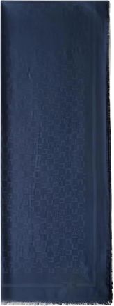 Elisabetta Franchi écharpe frangée à logo - Bleu