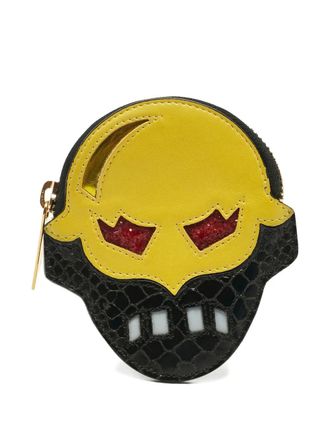Stella McCartney mask snakeskin coin wallet - Schwarz