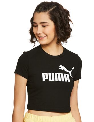 Puma Puma Damen T-Shirt ESS Slim Logo Tee, Black, XL, 586865