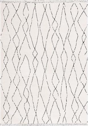 Safavieh Boho Teppich für Wohnzimmer, Esszimmer, Schlafzimmer - Melody Collection, Kurzer Flor, Elfenbein und Schwarz, 91 X 152 cm