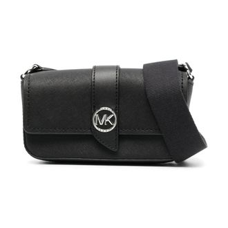 Michael Kors Greenwich Umh&auml;ngetasche mit &Uuml;berschlag - - Bags - Damen - Schwarzk - ONE SIZE