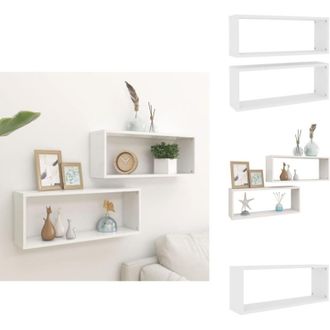 vidaXL Vidaxl - tag&egrave;res murales cube 2 pcs Blanc 60x15x23 cm Bois ding&eacute;nierie - Etagere Murale - Rangement Mural - Etageres Blanches - Meuble Blanc