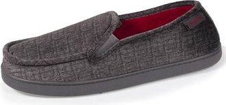 Isotoner Chaussons pantoufles Mocassins homme velour ultra doux, 43 EU, gris