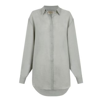 Cortana Chemise Oversize en Lin Bleu Ciel - Femme - Blouses et Chemises - Bleu - Taille: 38 FR