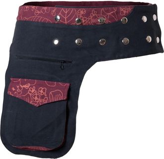 vishes Alternative Bekleidung - Bauchtasche Gürteltasche Hüfttasche Gürteltasche Canvas Schwarz-Dunkelrot