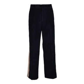 Palm Angels Homme, Pantalons, Noir, Taille: S Pantalon Classique en Velours avec Bandes Lat&eacute;rales