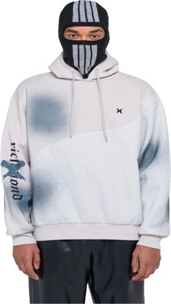 John Richmond Homme, Sweatshirts et sweats &agrave; capuche, Beige, Taille: XS Sweat &agrave; capuche avec cordon de serrage et capuche