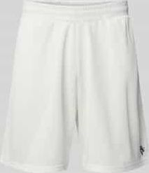 Review Shorts aus Mesh mit Logo-Print