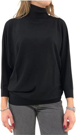Meimeij Femme, Pulls, Noir, Taille: 40 FR Pull doux &agrave; col roul&eacute;