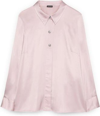 Fiorella Rubino Femme, Blouses et Chemises, Rose, Taille: 48 FR Chemise en satin avec boutons bijoux