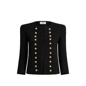 Balmain Tweed Jacket With Gold-tone Buttons