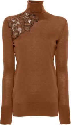 Ermanno Scervino Femme, Pulls, Brun, Taille: 36 FR Pull &agrave; col roul&eacute;
