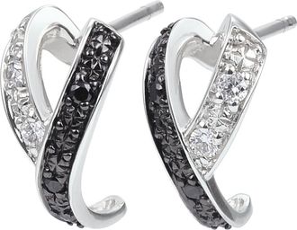 Edenly Ohrringe Dämmerschein - Kinese - Weißgold, Weiße und schwarze Diamanten