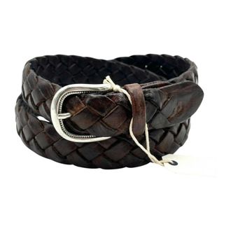 Alberto Luti Homme, Accessoires, Brun, Taille: 110 CM Ceinture en cuir tress&eacute;