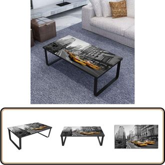 vidaXL Couchtisch mit Glasplatte Rechteckig - Couchtisch - Esszimmertisch - Wohnzimmertisch - Beistelltisch - Sideboard