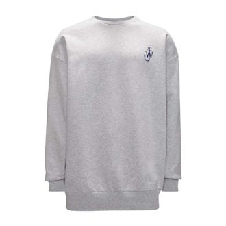 J.W.Anderson Baumwollpullover mit Anker-Logo - - Sweatshirts & Hoodies - Herren - Grau - L