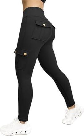 Generic Legging pour femme - Contrôle du ventre - Pantalon cargo grande taille - Taille haute - Rehausseur de fesses - Pantalon de sport extensible - Tenue dé