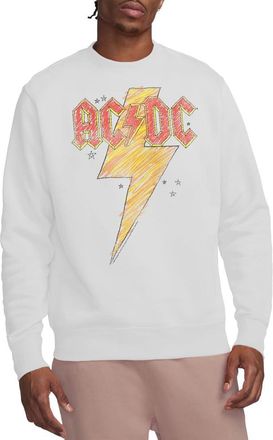 AC/DC ACDC Unisex Sketch Bolt Crew Sweatshirt, wei&szlig;, XXL
