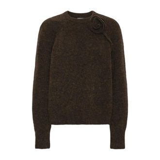 Rotate Round-Neck Strickwaren - - Knitwear - Damen - Braun - S