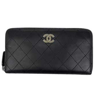 Chanel Portefeuille long Matelass&eacute; Pre-owned (bi-pli) - Femme - Pre-owned - Noir - Taille: ONE Size