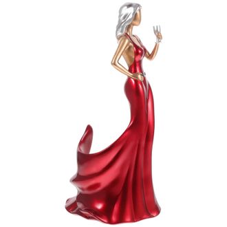 Valiclud Weinregal mit Dekorativer Damenstatue aus Resin Eleganter Weinflaschenhalter f&uuml;r K&uuml;che und Wohnzimmer Sicherer Flaschenst&auml;nder f&uuml;r Wein und Getr&auml;nke