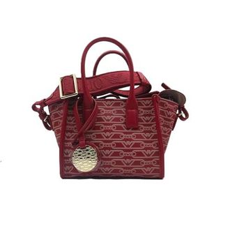 Emporio Armani Petit sac cabas moyen &agrave; imprim&eacute; monogramme MyEA Rouge