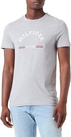 Tommy Hilfiger T-Shirt Manches Courtes Homme Col Ras-du-Cou, Gris (Light Grey Heather), XS