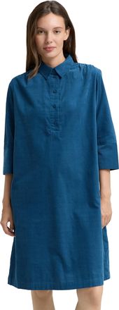 Tom Tailor Damen 1047647 Cordkleid mit Kragen, 13183-Dark Petrol, 36