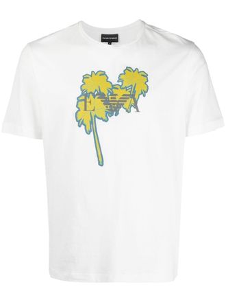 Emporio Armani t-shirt à logo imprimé - Blanc