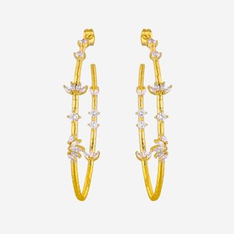 Mya Bay Womens Earrings Magnolia Hoops Gold Brass