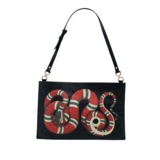 Gucci Sac bandouli&egrave;re en cuir de veau imprim&eacute; Pre-owned - Femme - Pre-owned - Noir - Taille: ONE Size