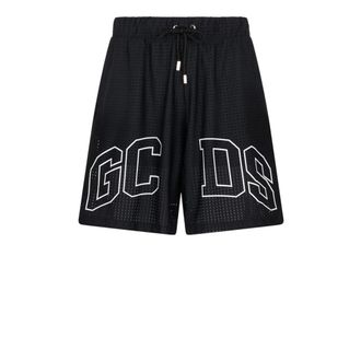 GCDS Schwarze sportliche Shorts mit Logodetails - - Swimwear - Herren - Schwarzk - 2XS