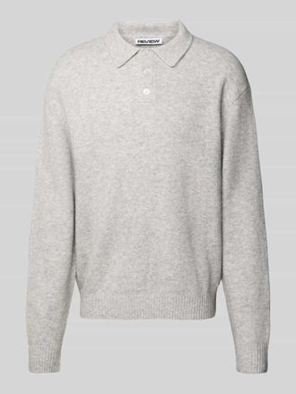 Review Relaxed Fit Strickpullover aus elastischem Woll-Mix