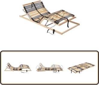 vidaXL Lattenrost Elektrisch mit 42 Latten 7 Zonen 100x200 cm - Elektrischer Lattenrost - Lattenrost Mit Motor - Verstellbarer Lattenrost - Lattenrost