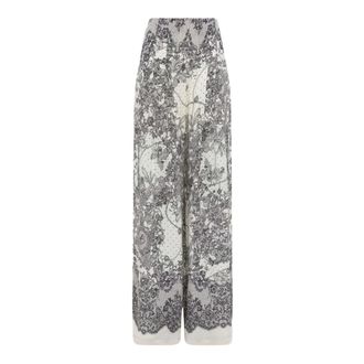 Blugirl Femme, Pantalons, Blanc, Taille: 42 FR Wide Pantalons