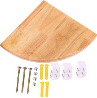 BESPORTBLE Schwebendes Eckregal F&auml;cherf&ouml;rmig 18cm Radius Wandmontiertes Holzregal f&uuml;r Wohnzimmer Schlafzimmer Badezimmer Dekoratives Wandregal mit Schrauben