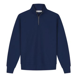 Olaf Hussein Essential Half Zip - - Sweatshirts & Hoodies - Herren - Blau - XL