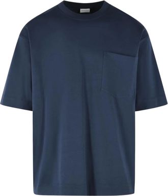 Dries Van Noten Homme, Tops, Bleu, Taille: XL T-Shirt Col Rond