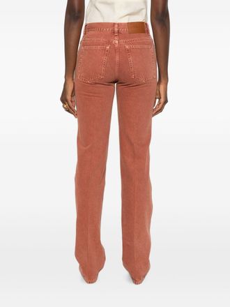 Chlo&eacute; Straight-Leg Denim Jeans - Rust