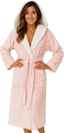 Morgenstern Peignoir de Bain Femme avec Capuche 100% Coton &Eacute;ponge OEKO-TEX Robe de Chambre Leonie Rose S